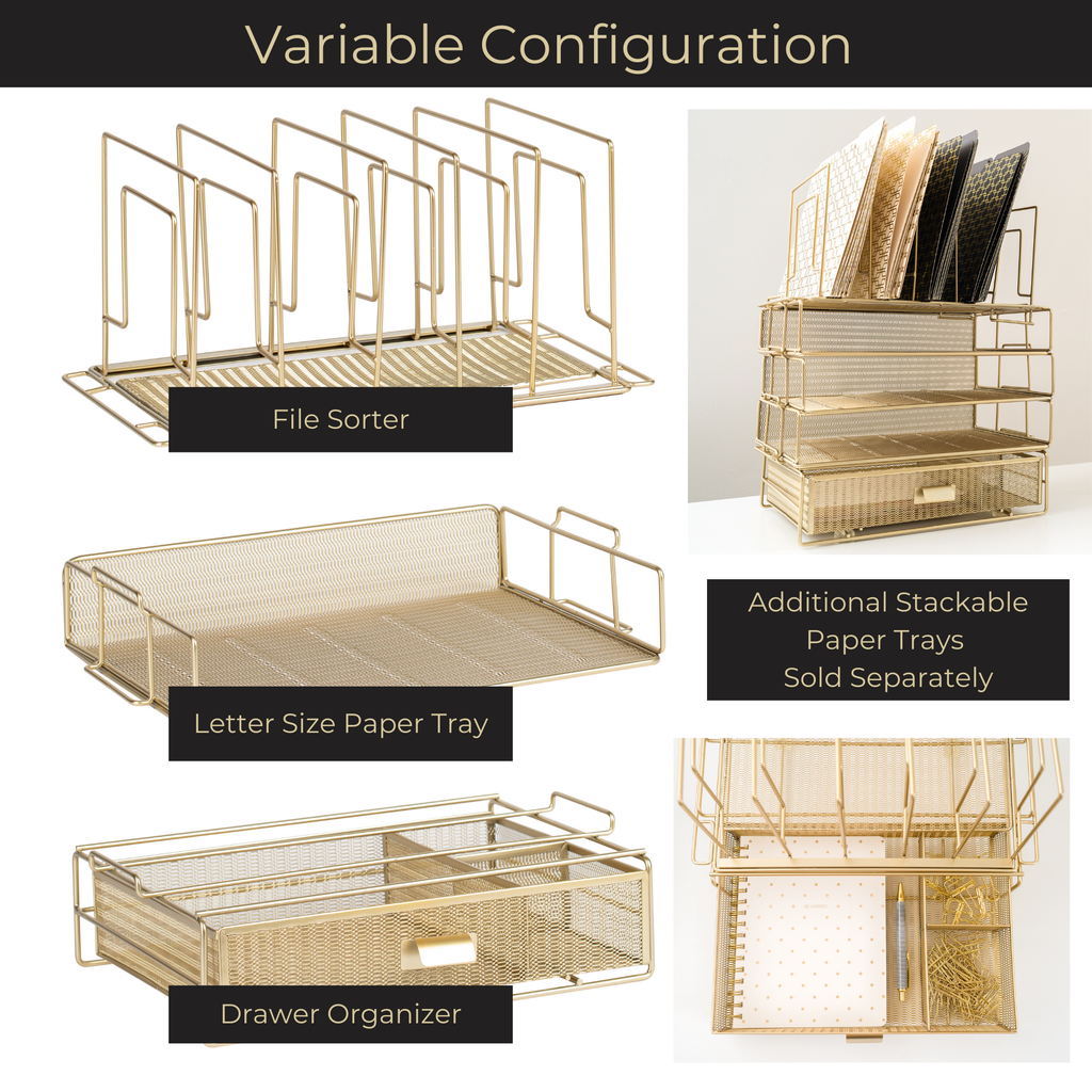 Gold Desk Organizer - Gold Desk Accessories for Women Office Set Inclu ...