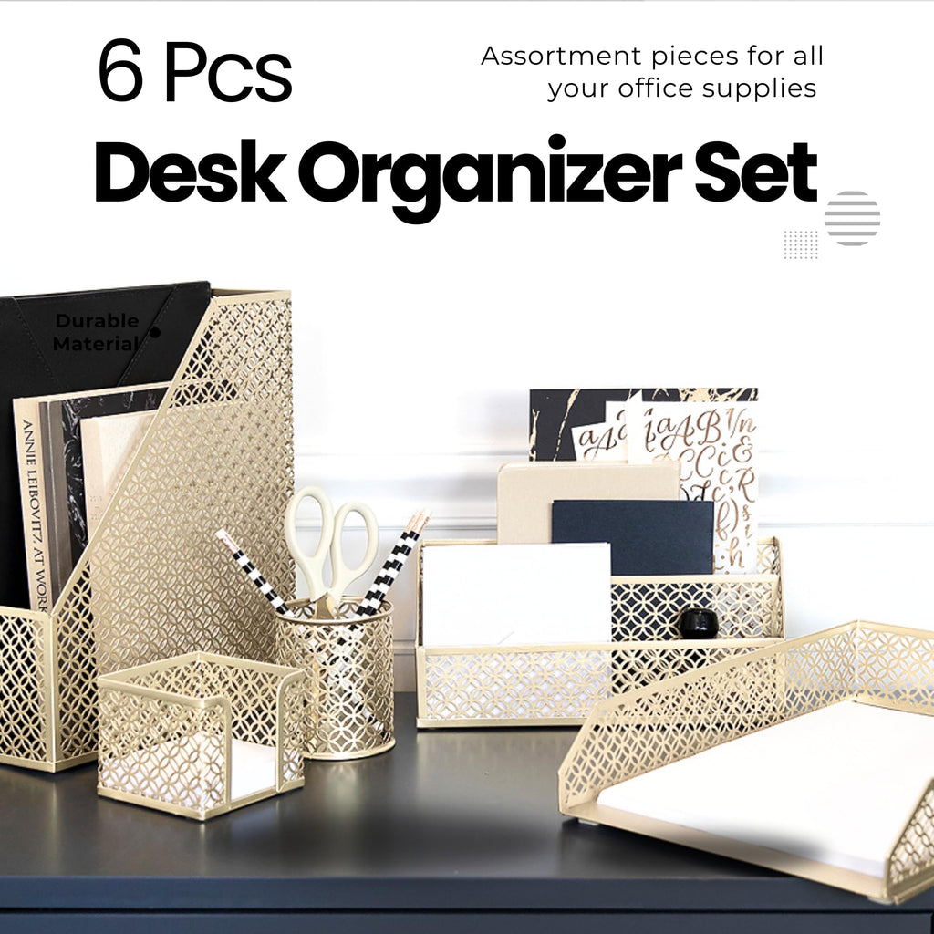 Gold Desk Accessories for Women Office 6 Piece Gold Desk Set Gold Offi ...