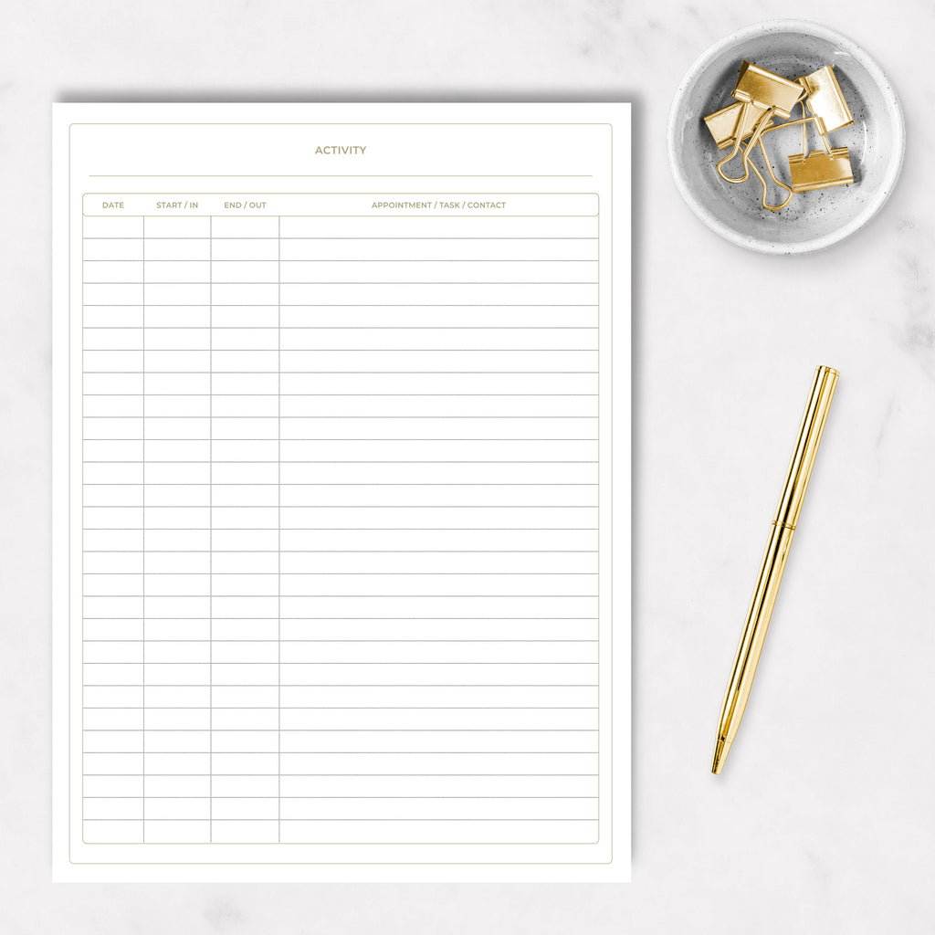 BLU MONACO Activity Log Notepad Log Comprehensive 50-Page Activity Log ...