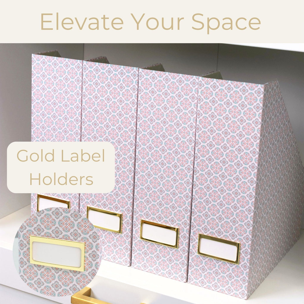 Foldable Magazine File Holder Set of 4 with Moroccan Tile Design – Dec ...