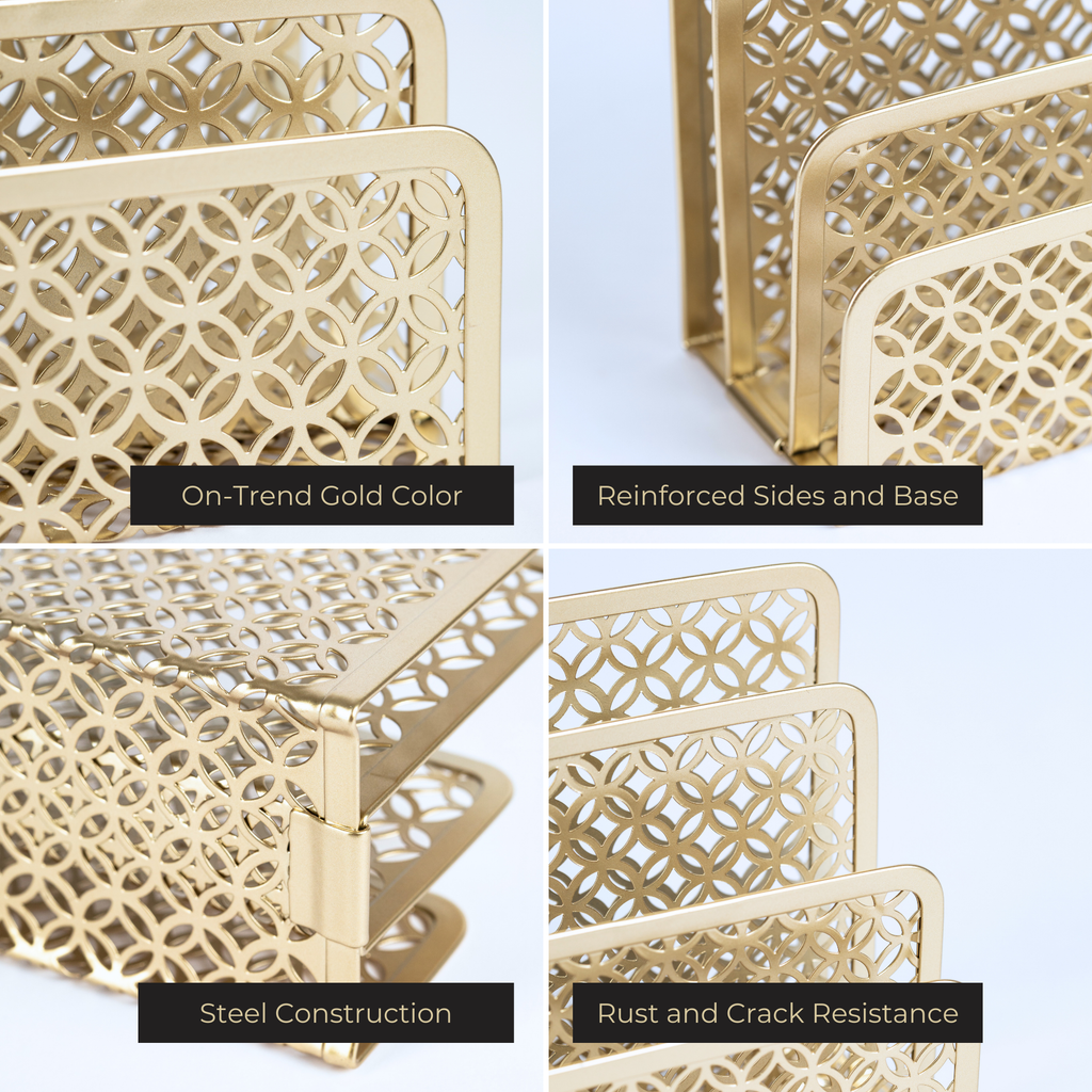 BLU MONACO Gold Desk Mail Organizer Countertop - Letter Holder for Des ...