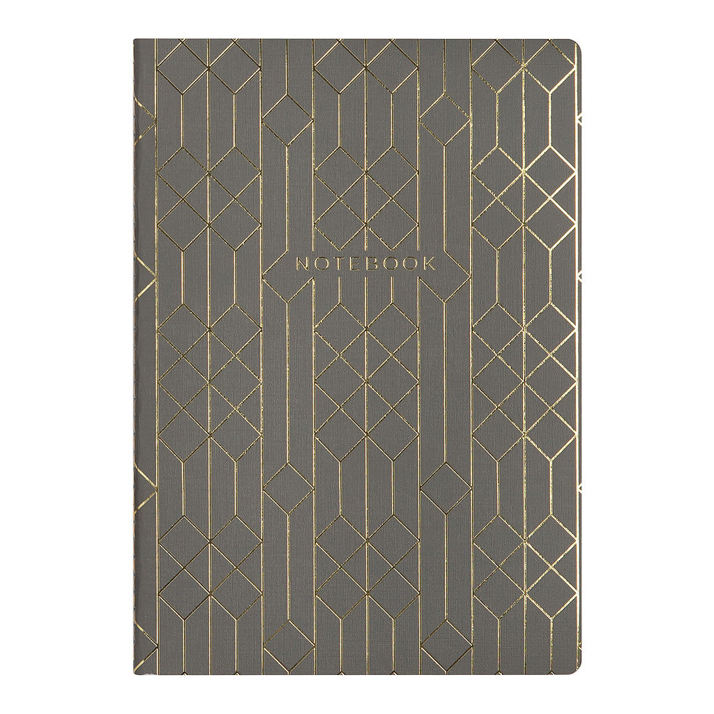 One (1) Decorative Notebook - Dark Grey or Cream with Gold Foil | Blu ...