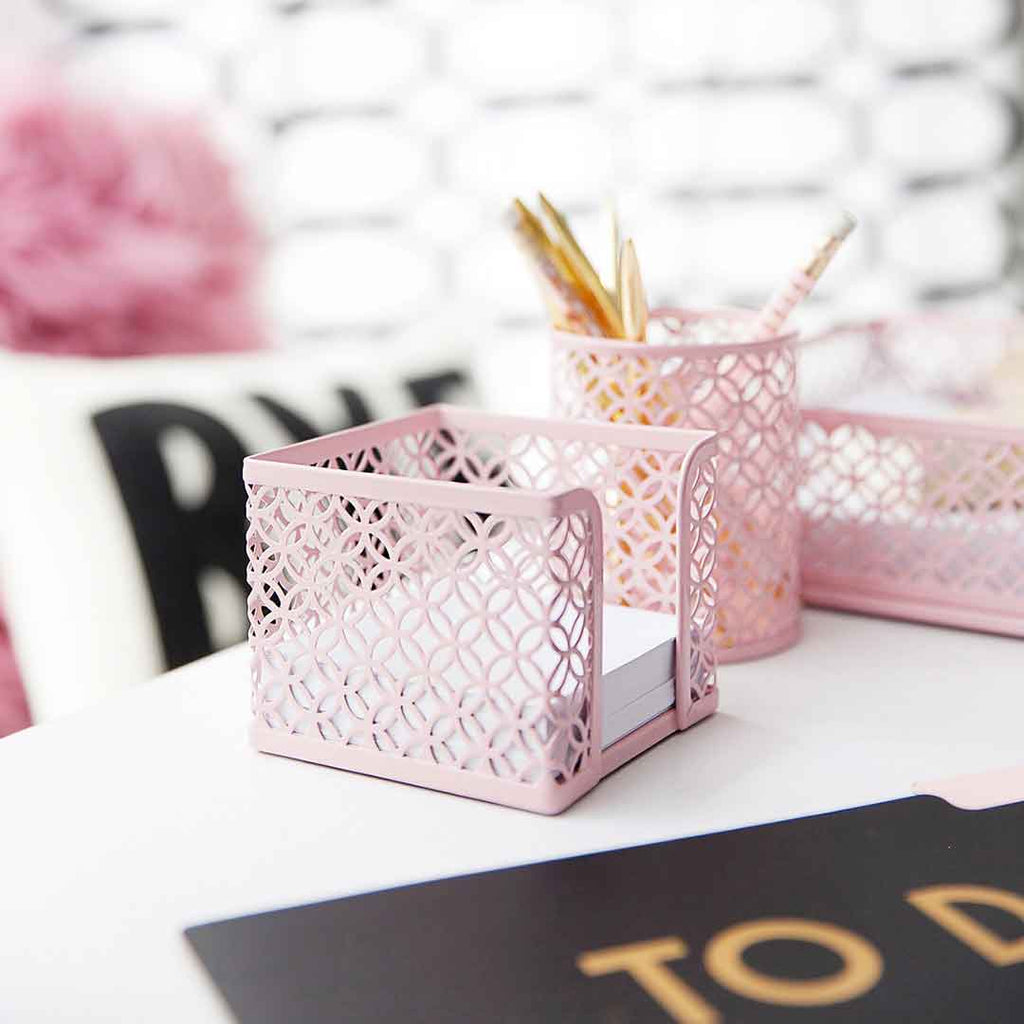 Riviera 6 Piece Pink Desk Organizer Set | Blu Monaco